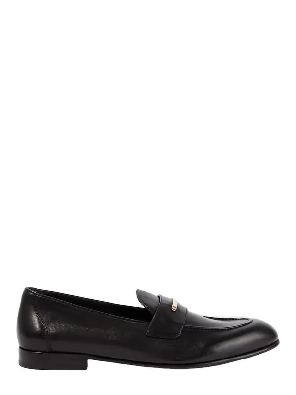 Brioni Appia Leather Penny Loafers - Black