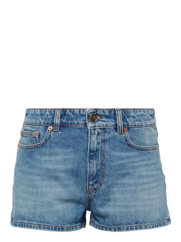 Valentino Garavani Cotton Denim Shorts - Blue