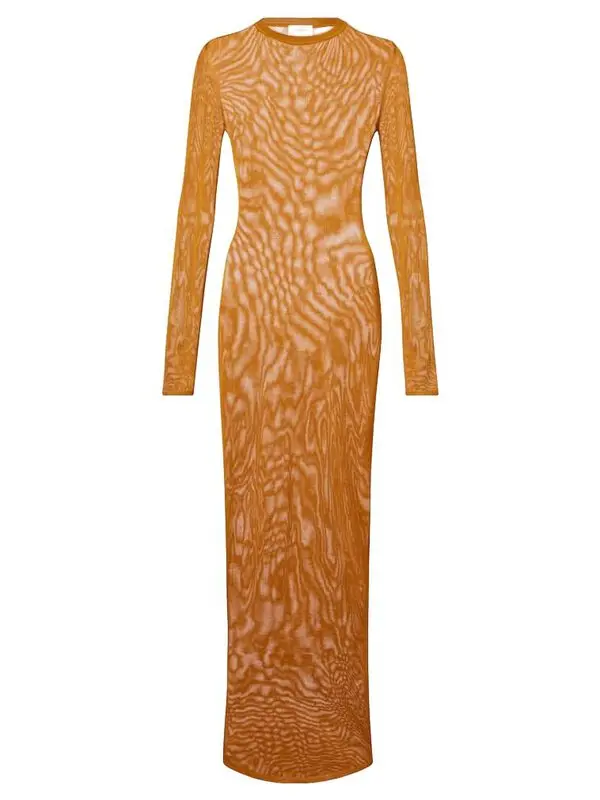 Saint Laurent Knitted Semi-sheer Maxi Dress - Yellow