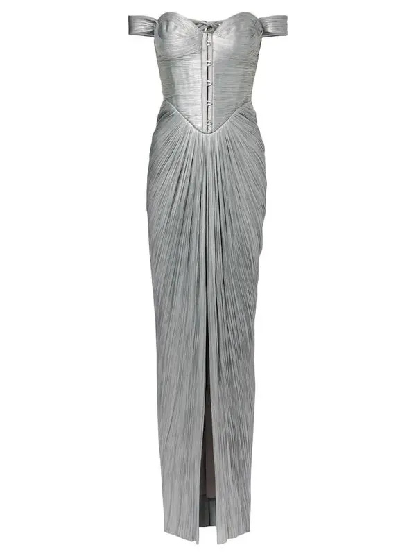 MARIA LUCIA HOHAN Susie Silk Tulle Gown - Silver
