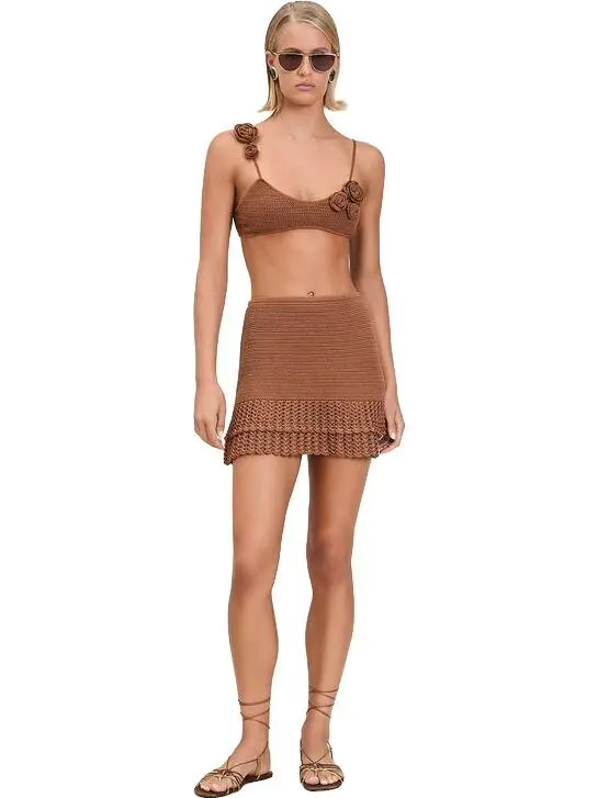Devon Windsor Wrenn Mini Skirt - Brown / Multicolor / Neutral