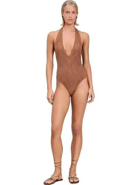 Devon Windsor Thalia Knit Bodysuit - Brown / Multicolor / Neutral