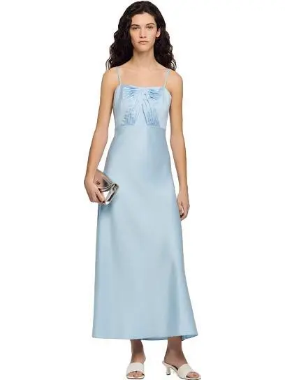 Sandro Satin-effect Maxi Dress - Blue