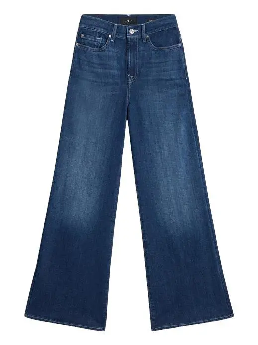 7 For All Mankind Lotta Ankle Wide Leg Jeans - Natural