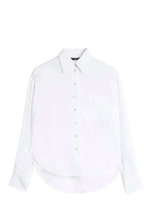 7 For All Mankind Oversized Cotton Voile Button-down Shirt - White