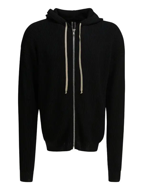 Rick Owens Wool Zip-up Hoodie - Black