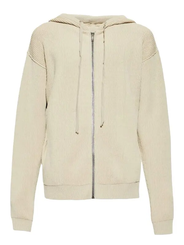 Rick Owens Wool Zip-up Sweatshirt - Beige