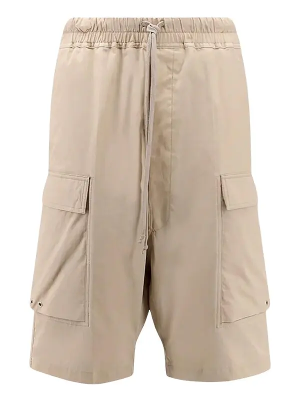 Rick Owens Cotton Cargo Bermuda Shorts - Beige