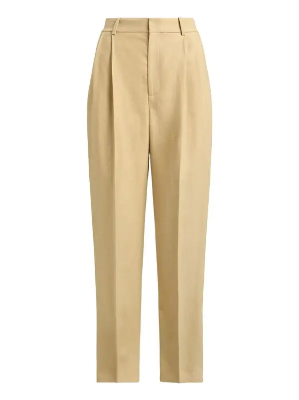Polo Ralph Lauren Hemp Pleated Tapered Trousers - Beige
