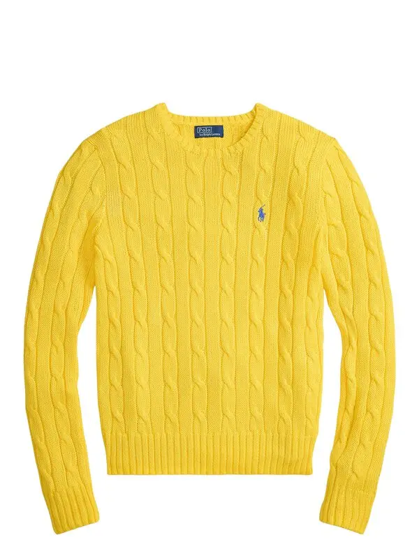 Polo Ralph Lauren Cable Knit Sweater With Logo - Yellow