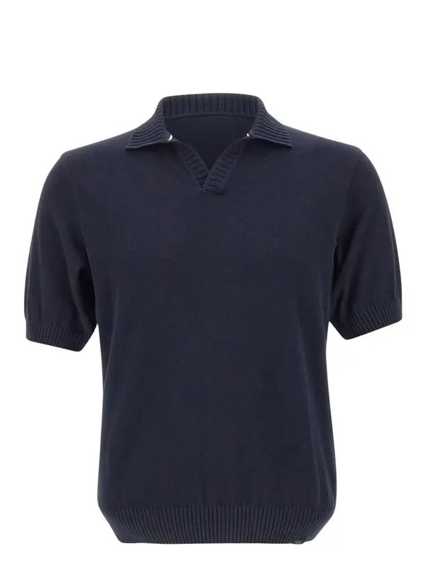 Paul & Shark Open-neck Cotton Polo Shirt - Blue