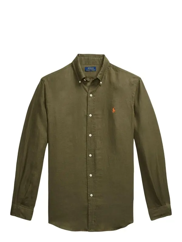 Polo Ralph Lauren Linen Shirt With Logo - Green