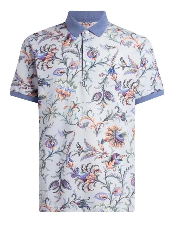 Etro Polo Shirt With Floral Motif - Multi
