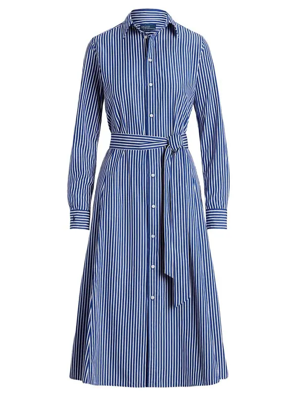 Polo Ralph Lauren Striped Belted Dress - Sky Blue