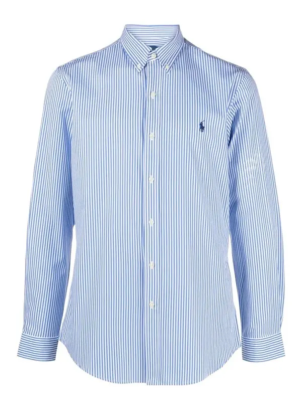 Polo Ralph Lauren Striped Shirt With Logo - Sky Blue