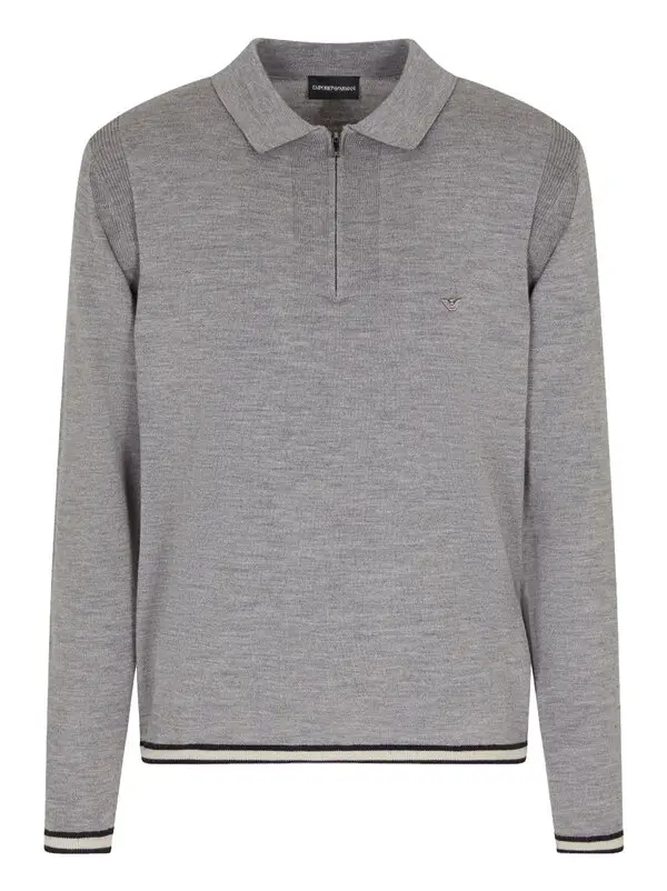 Emporio Armani Wool Polo Shirt - Grey