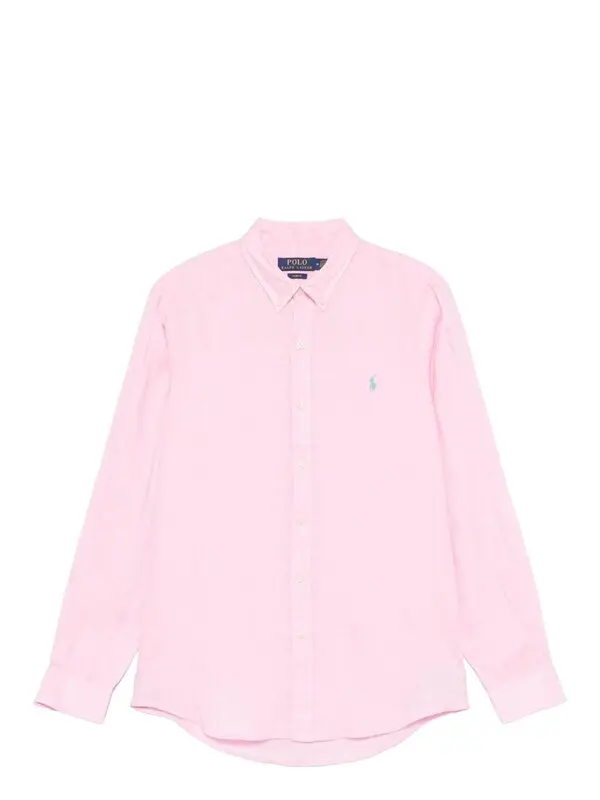 Polo Ralph Lauren Linen Shirt With Logo - Pink