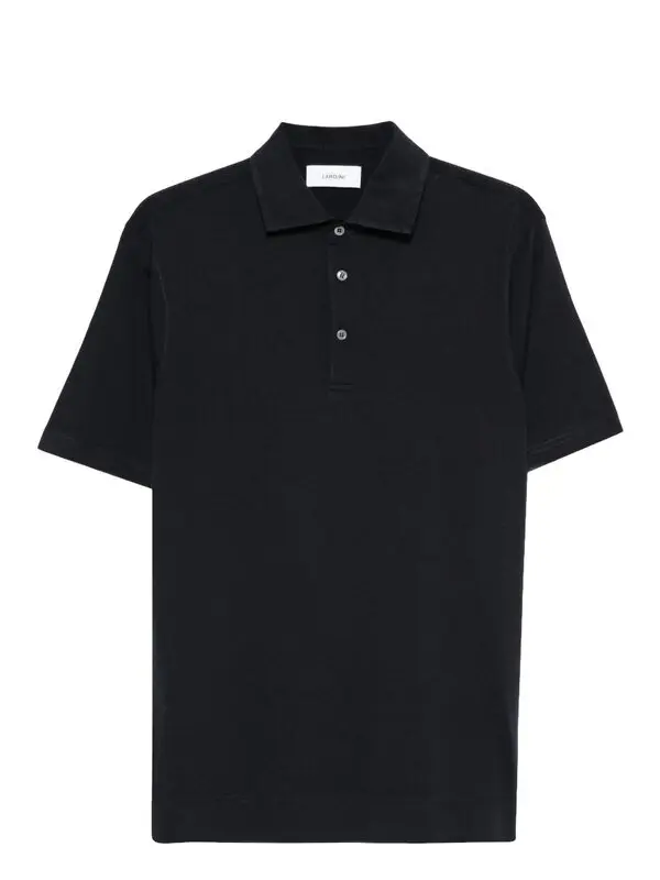 LARDINI Cotton And Silk Polo Shirt - Blue