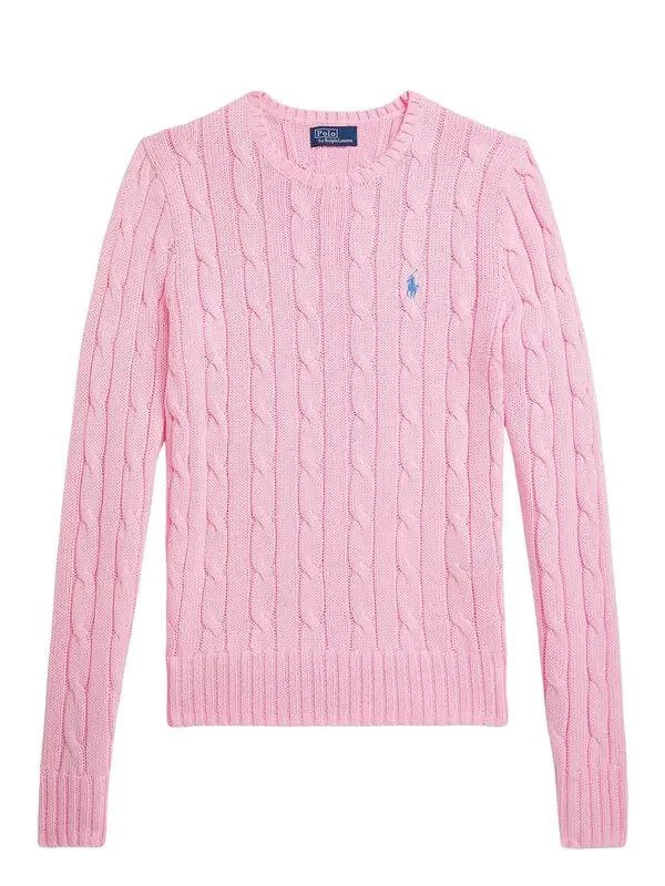 Polo Ralph Lauren Cable Knit Sweater With Logo - Pink