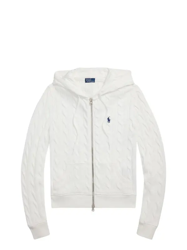 Polo Ralph Lauren Cable-knit Zip-up Hoodie - White