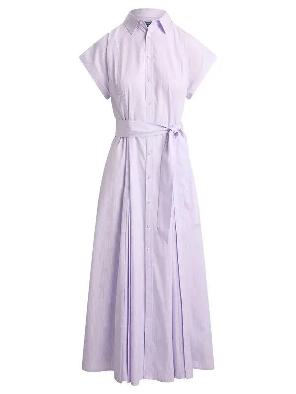 Polo Ralph Lauren Striped Belted Dress - Purple