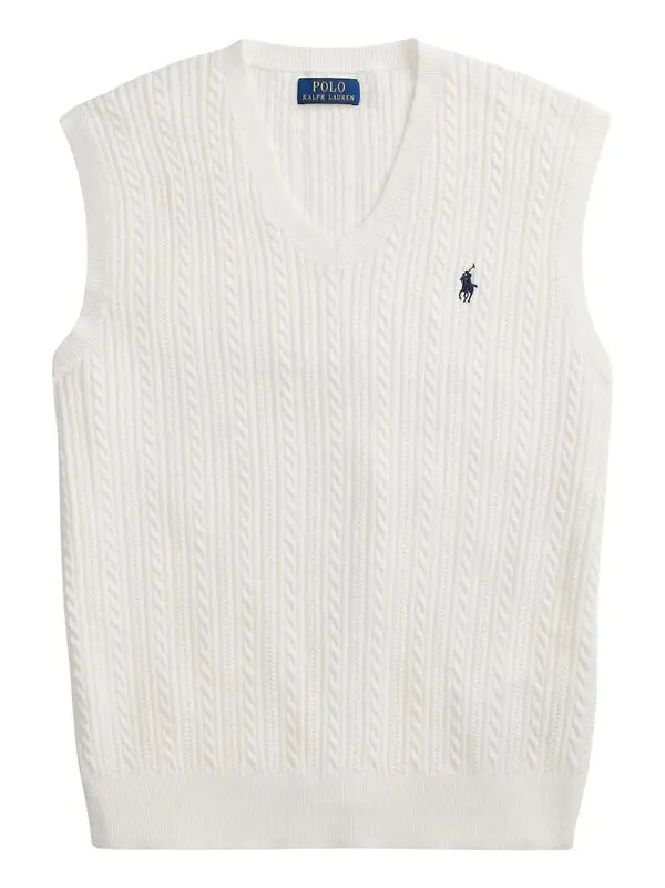 Polo Ralph Lauren Cable-knit Vest With Logo - White
