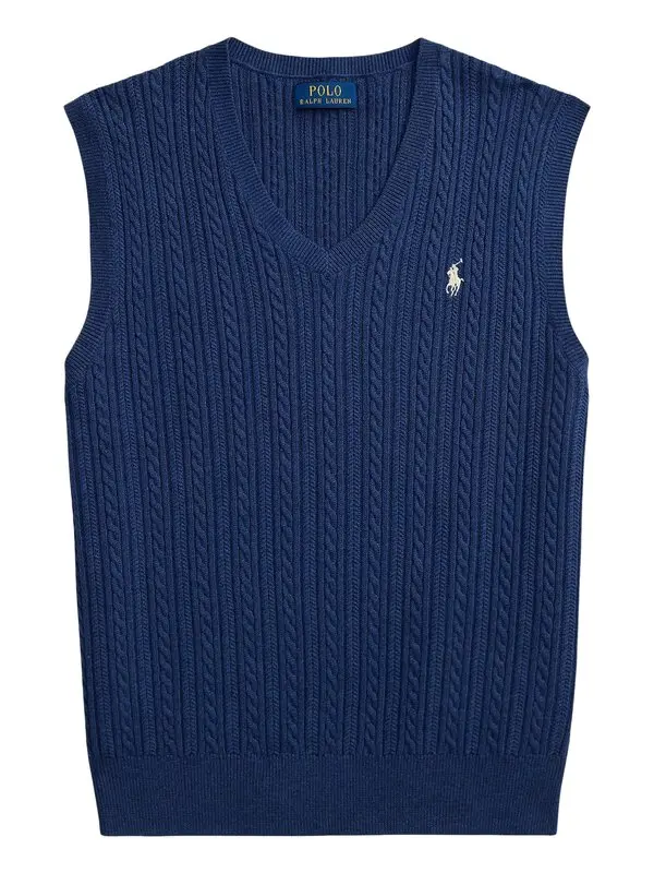 Polo Ralph Lauren Cable-knit Vest With Logo - Brown