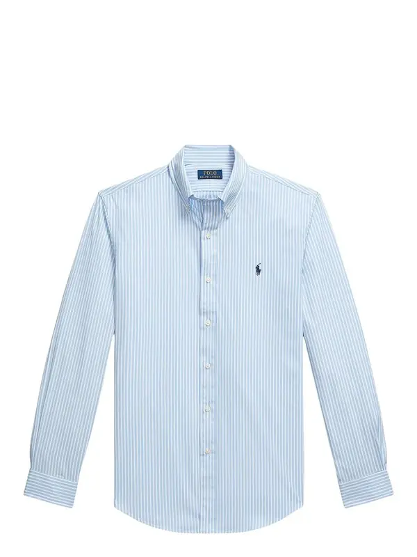 Polo Ralph Lauren Striped Logo Shirt - Sky Blue