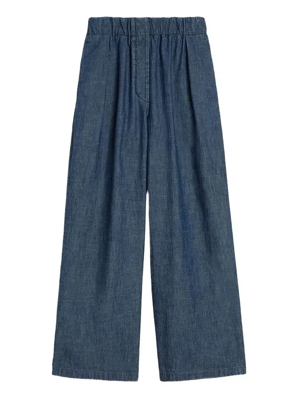 JIL SANDER Cotton Wide-leg Trousers - Blue