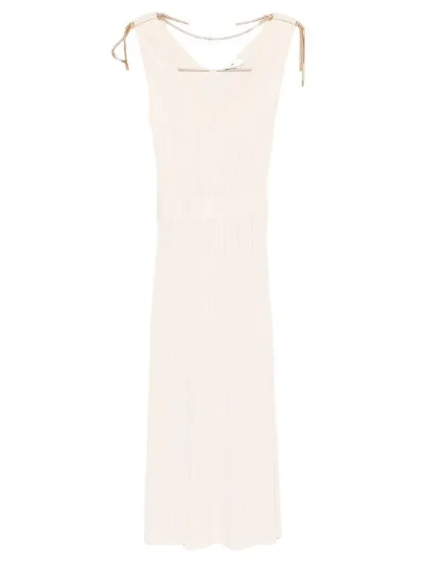 Elisabetta Franchi Knitted Midi Dress - White