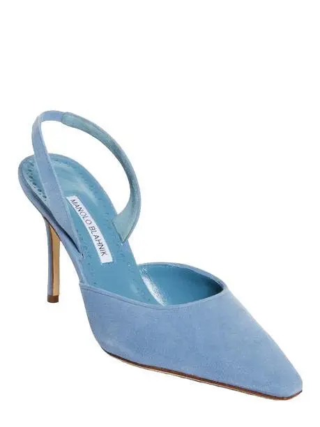 Manolo Blahnik Borelapla Slingback Pumps - Blue