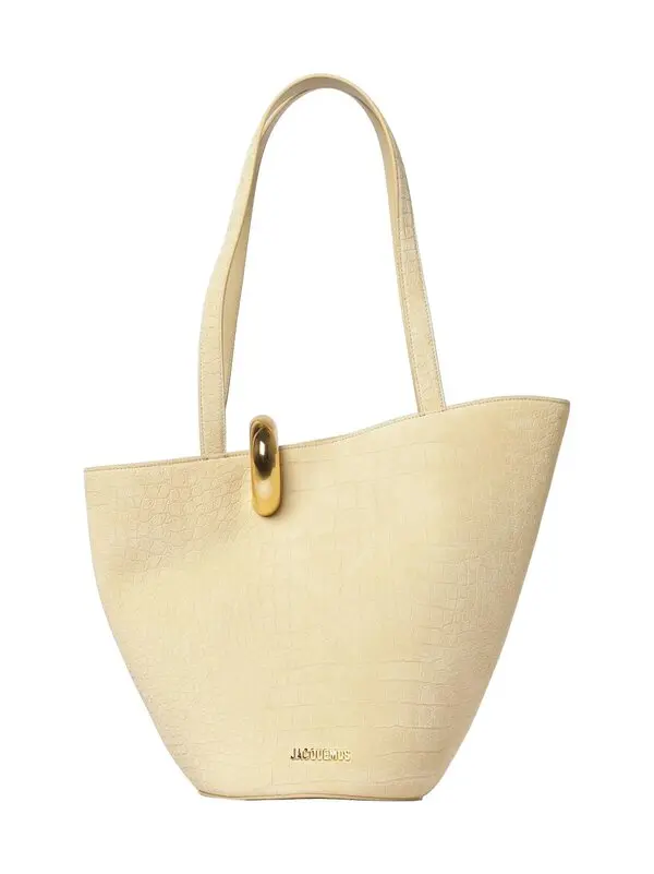 Jacquemus Bambola Medium Croc Print Nubuck Bag - Beige