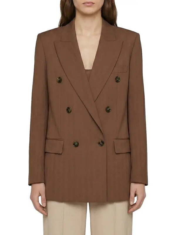 Stella McCartney Double-breasted Viscose Blazer - Brown