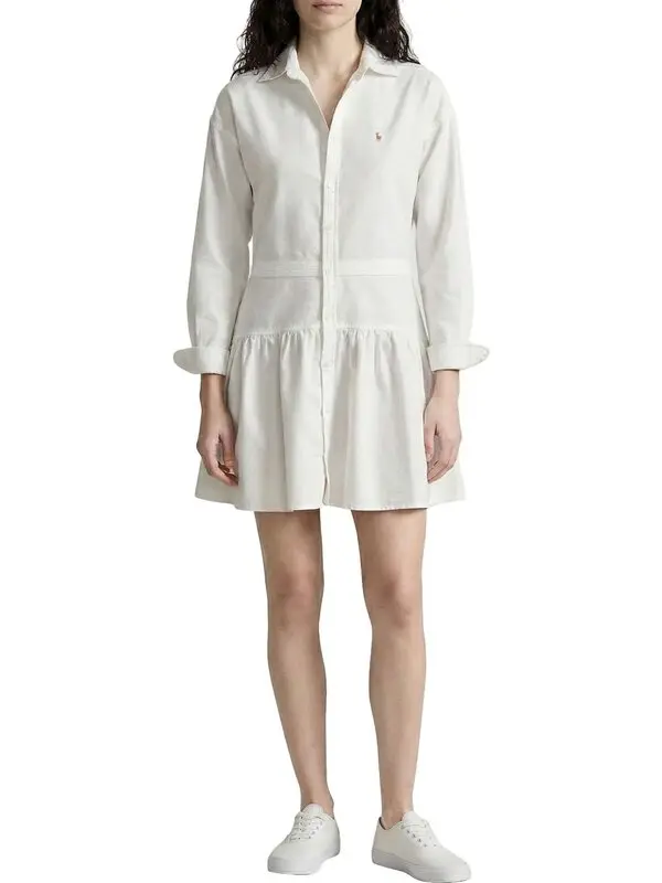 Polo Ralph Lauren Cotton Shirtdress With Logo Detail - White
