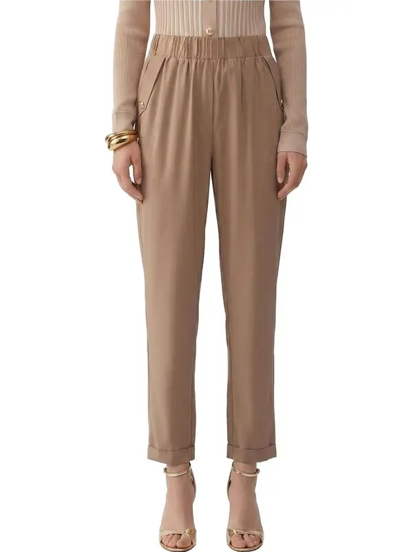 Liu Jo Polyester Blend Trousers - Beige