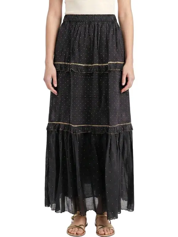 Isabel Marant Étoile Cotton Polka Dot Skirt - Black