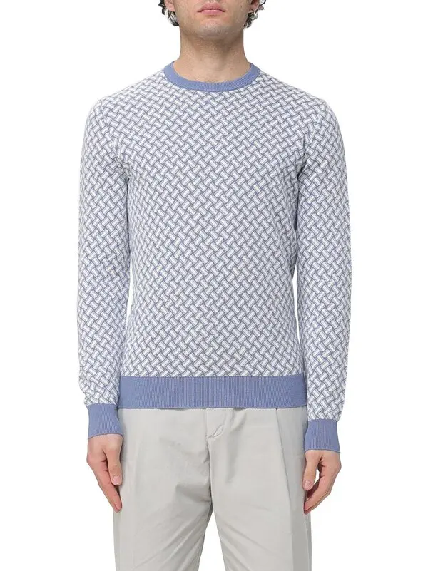 DRUMOHR Patterned Pullover Sweater - Gnawed Blue