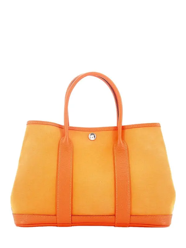 Hermès Garden Party 30 Tote Toile And Leather - Feu