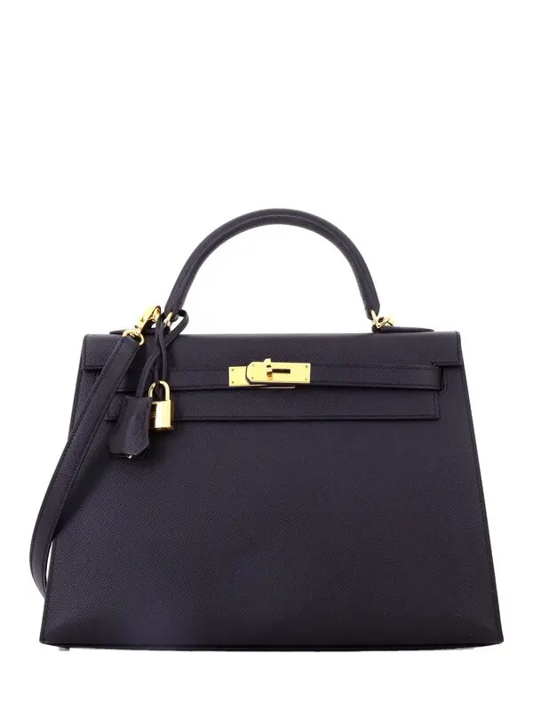 HERMES Kelly Handbag Black Epsom 32 - Noir