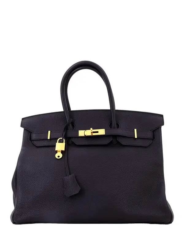 HERMES Birkin Handbag Black Togo With Gold Hardware 35 - Noir