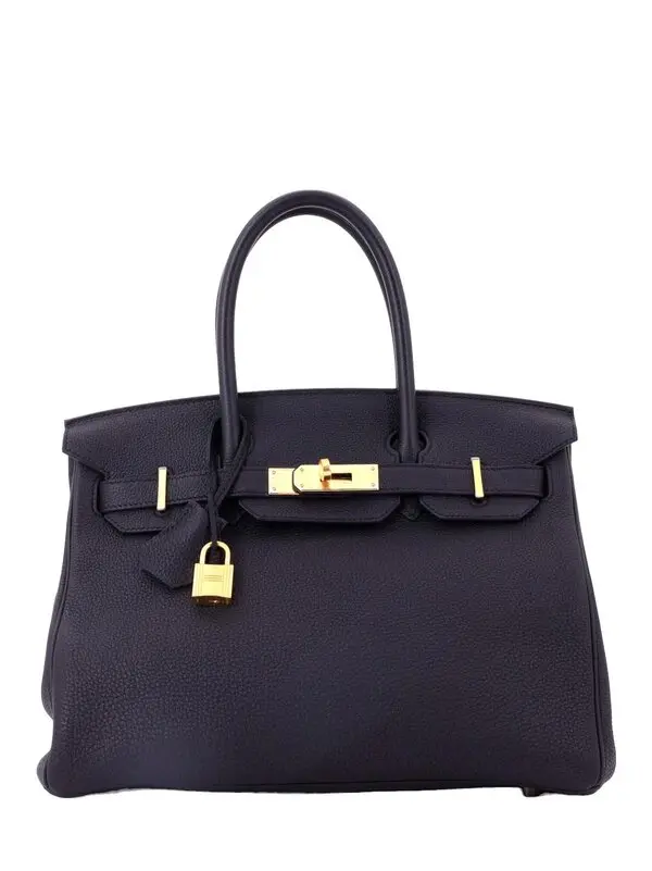 HERMES Birkin Handbag Black Togo With Rose Gold Hardware 30 - Noir