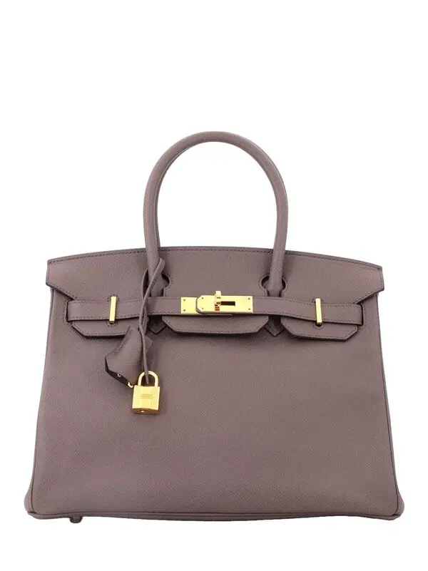 Hermès Birkin Handbag Grey Epsom With Gold Hardware 30 - Etain
