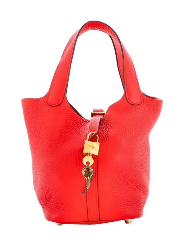 HERMES Picotin Lock Bag Clemence Pm - Rouge De Coeur