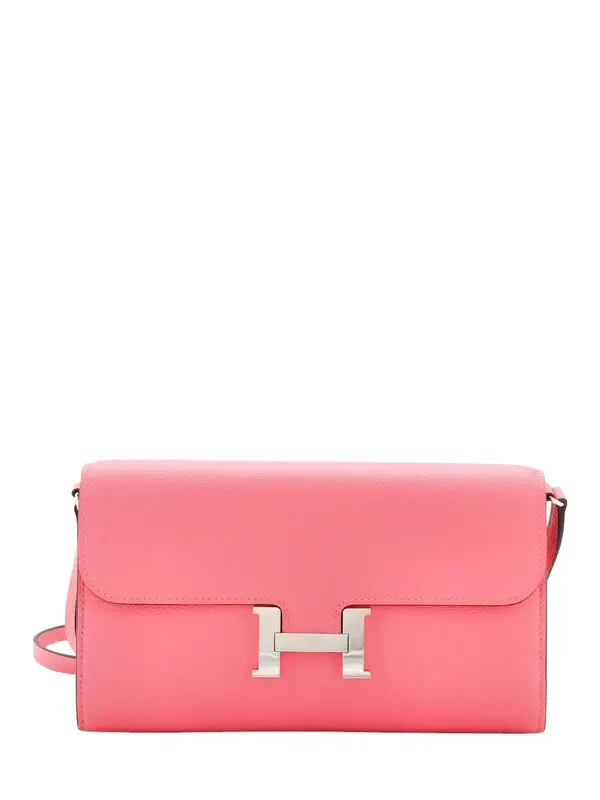 HERMES Constance To Go Wallet Evercolor - Rose Azalee