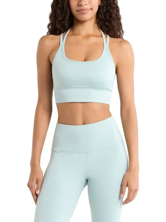 Zella Seamless Strappy Sports Bra - Blue Raindrop