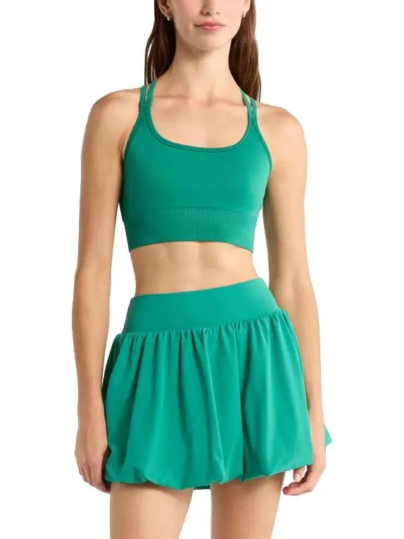 Zella Seamless Strappy Sports Bra - Green Glade