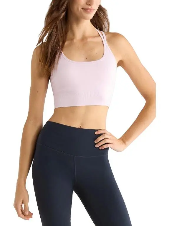 Zella Seamless Strappy Sports Bra - Pink Snow