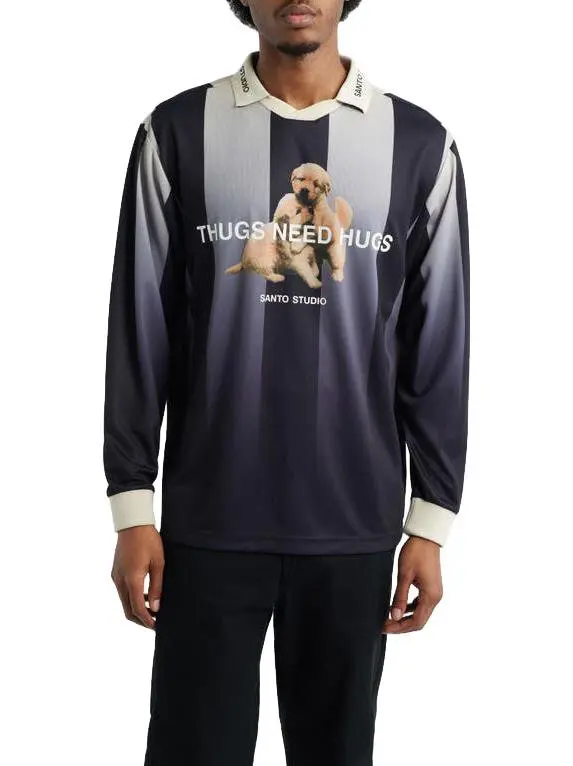 SANTO STUDIO Thugs Need Hugs Graphic Jersey - Black