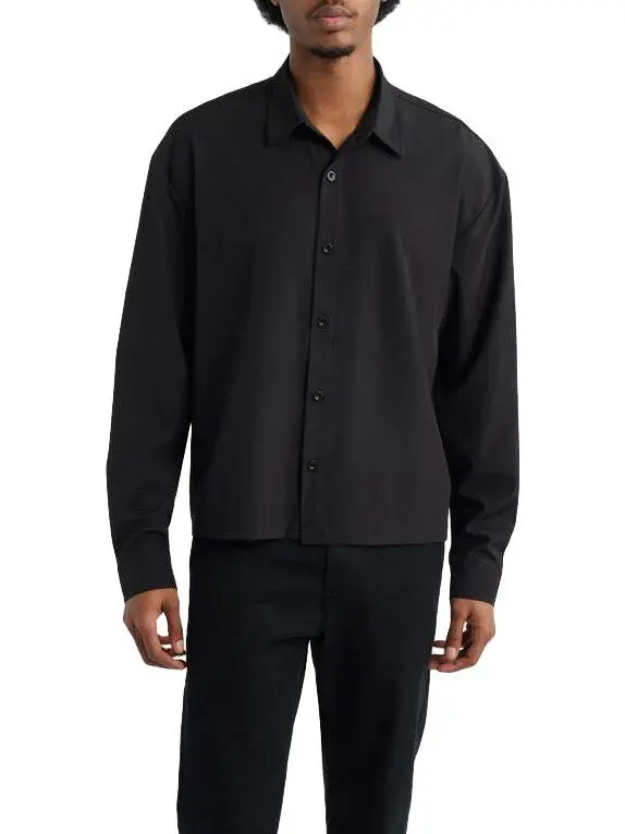 SANTO STUDIO Graphic Cotton Button-up Shirt - Black