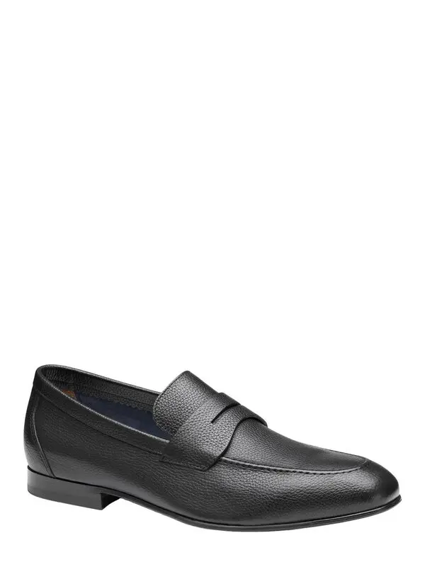 Johnston & Murphy Higgins Penny Loafer - Black Full Grain